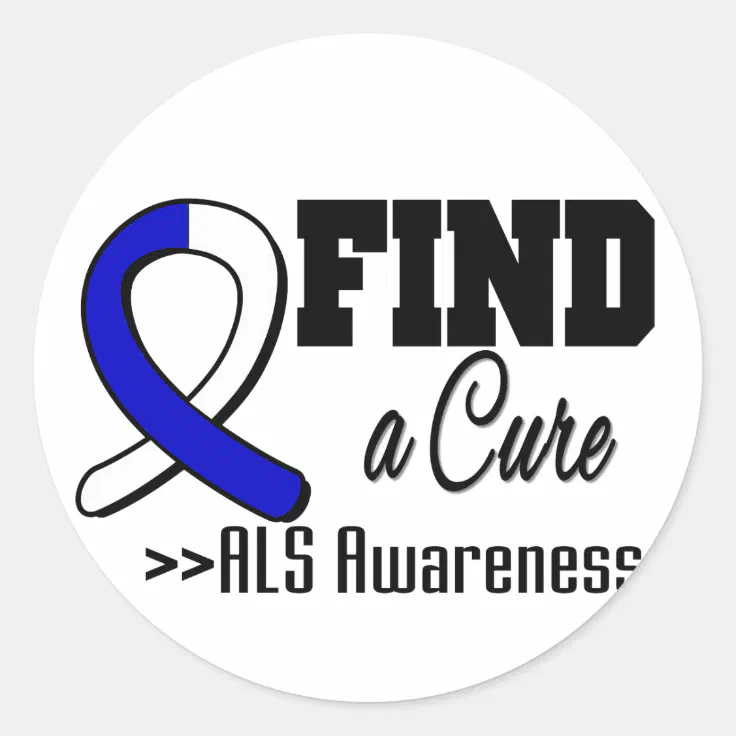 Find a Cure ALS Awareness Classic Round Sticker | Zazzle