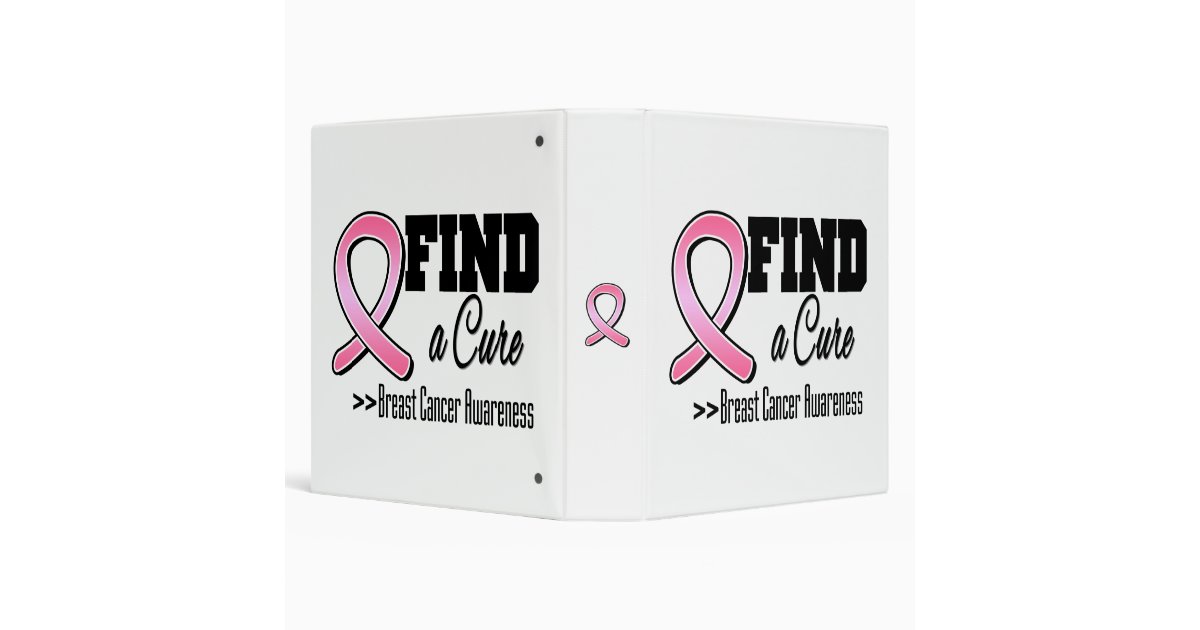 Find a Cure Breast Cancer Binder | Zazzle