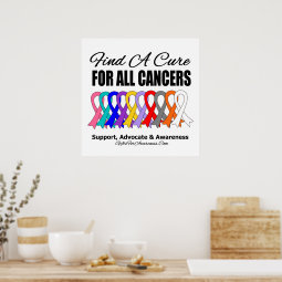 Find A Cure For All Cancers Poster | Zazzle