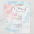 "Find the guest" Gold Pink Blue Gender Reveal Game | Zazzle