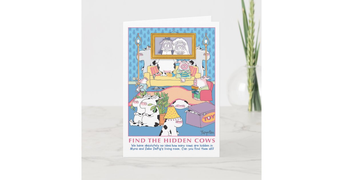 FIND THE HIDDEN COWS CARD | Zazzle