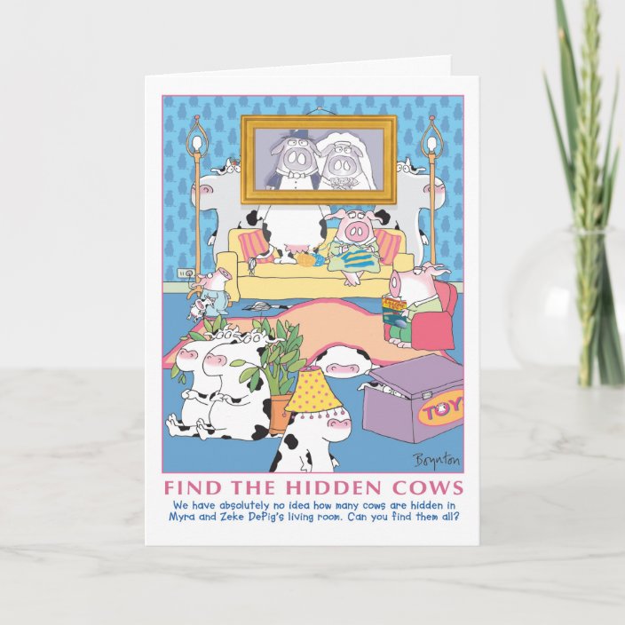 FIND THE HIDDEN COWS CARD | Zazzle.com