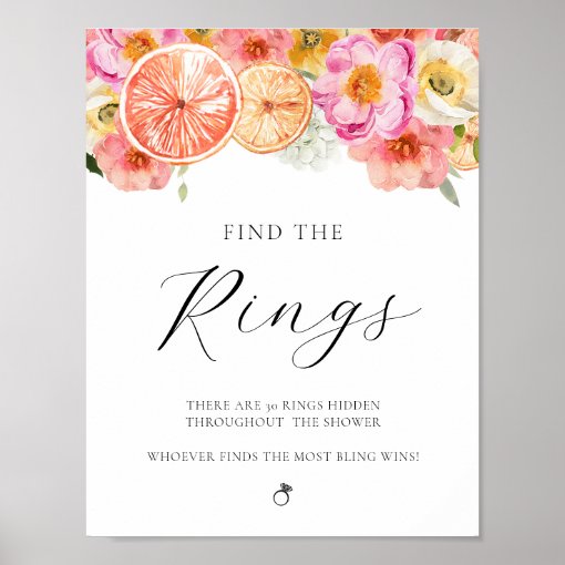 Find the Rings Bridal Shower Game Sign | Zazzle