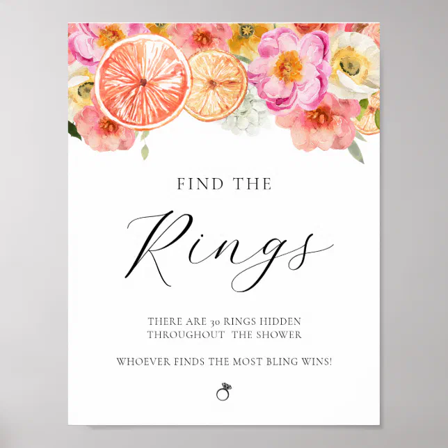 Find the Rings Bridal Shower Game Sign | Zazzle