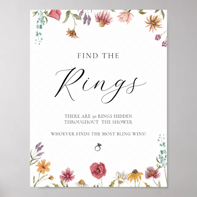 Find the Rings Bridal Shower Game Sign | Zazzle