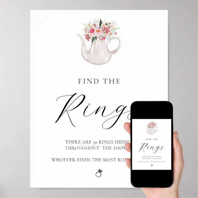 Find the Rings Bridal Shower Game Sign | Zazzle