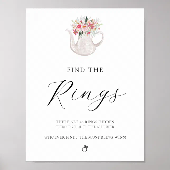 Find the Rings Bridal Shower Game Sign | Zazzle