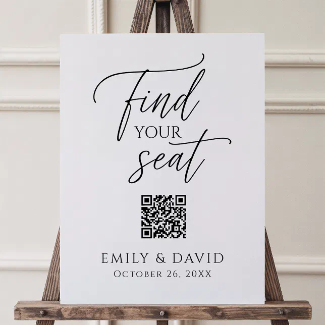 Find Your Seat QR Code Seating Chart Sign | Zazzle
