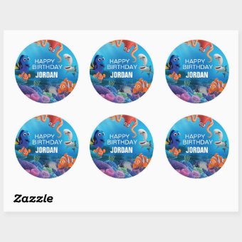 Finding Dory Birthday Classic Round Sticker | Zazzle
