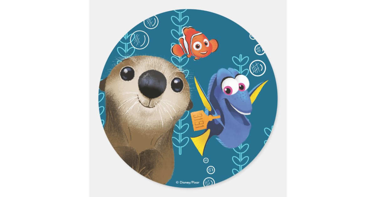 Finding Dory | Nemo, Dory & Otter Classic Round Sticker | Zazzle