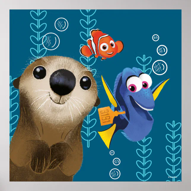 Finding Dory | Nemo, Dory & Otter Poster | Zazzle