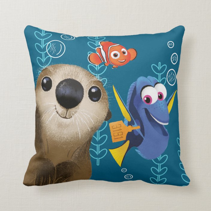 Finding Dory | Nemo, Dory & Otter Throw Pillow | Zazzle.com