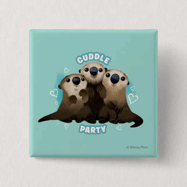Finding Dory Otters | Cuddle Party Button | Zazzle