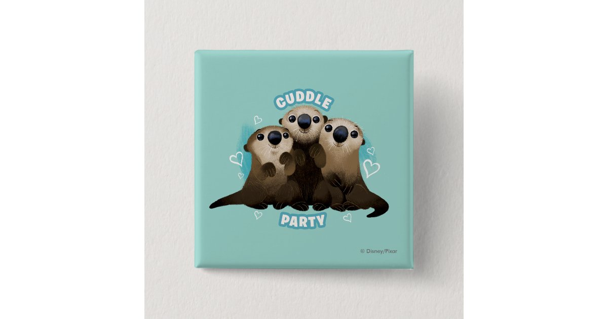Finding Dory Otters | Cuddle Party Button | Zazzle