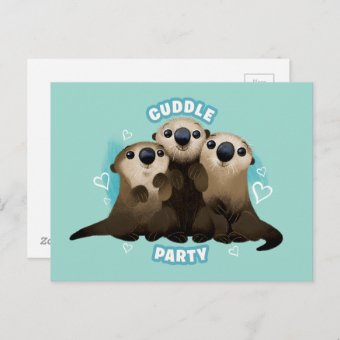 Finding Dory Otters | Cuddle Party Invitation Postcard | Zazzle