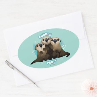 Finding Dory Otters | Cuddle Party Oval Sticker | Zazzle