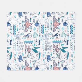 Finding Dory Pastel Pattern Fleece Blanket | Zazzle