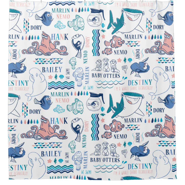 Finding Dory Pastel Pattern Shower Curtain | Zazzle