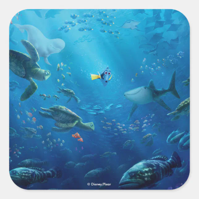 Finding Dory | Poster Art Square Sticker | Zazzle