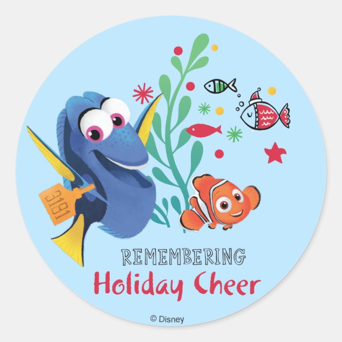 Finding Dory | Remembering Holiday Cheer Classic Round Sticker | Zazzle.com