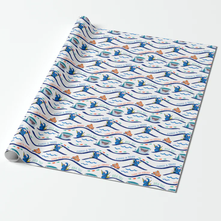 Finding Dory Wave Pattern Wrapping Paper | Zazzle