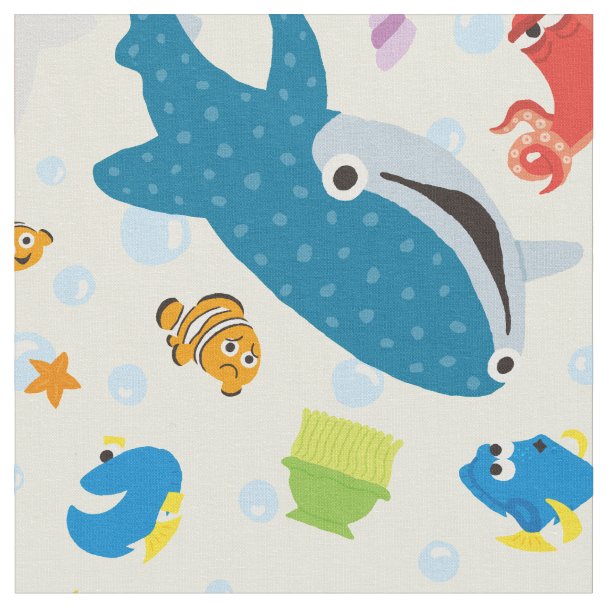 Finding Nemo | Dory and Nemo Pattern Fabric | Zazzle
