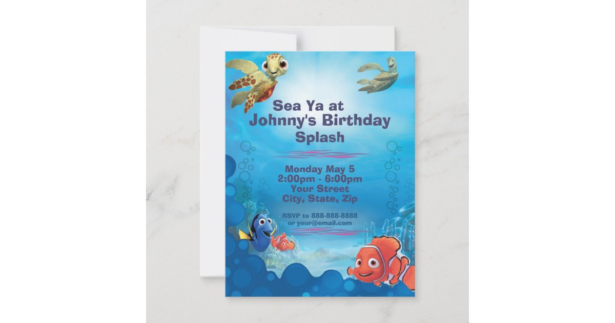Finding Nemo Birthday Invitation | Zazzle