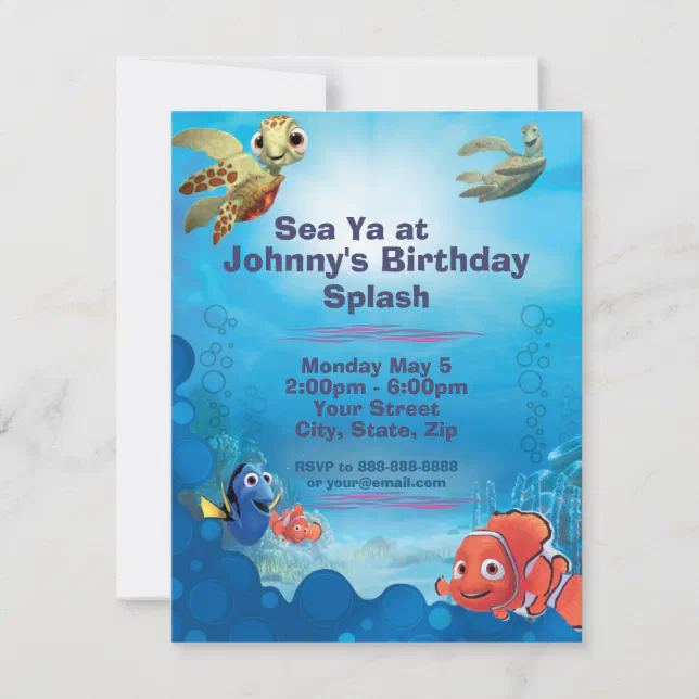 Finding Nemo Birthday Invitation | Zazzle