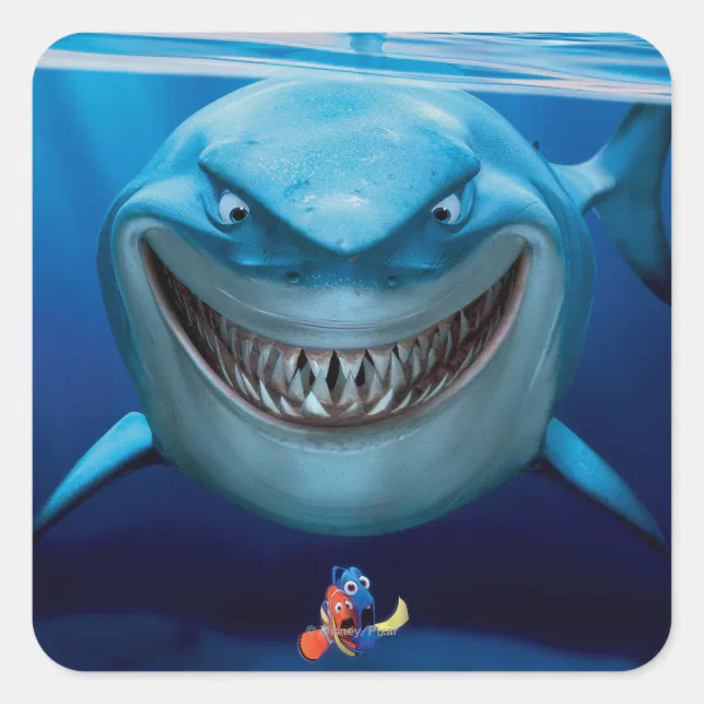 Finding Nemo | Bruce Grinning Square Sticker | Zazzle