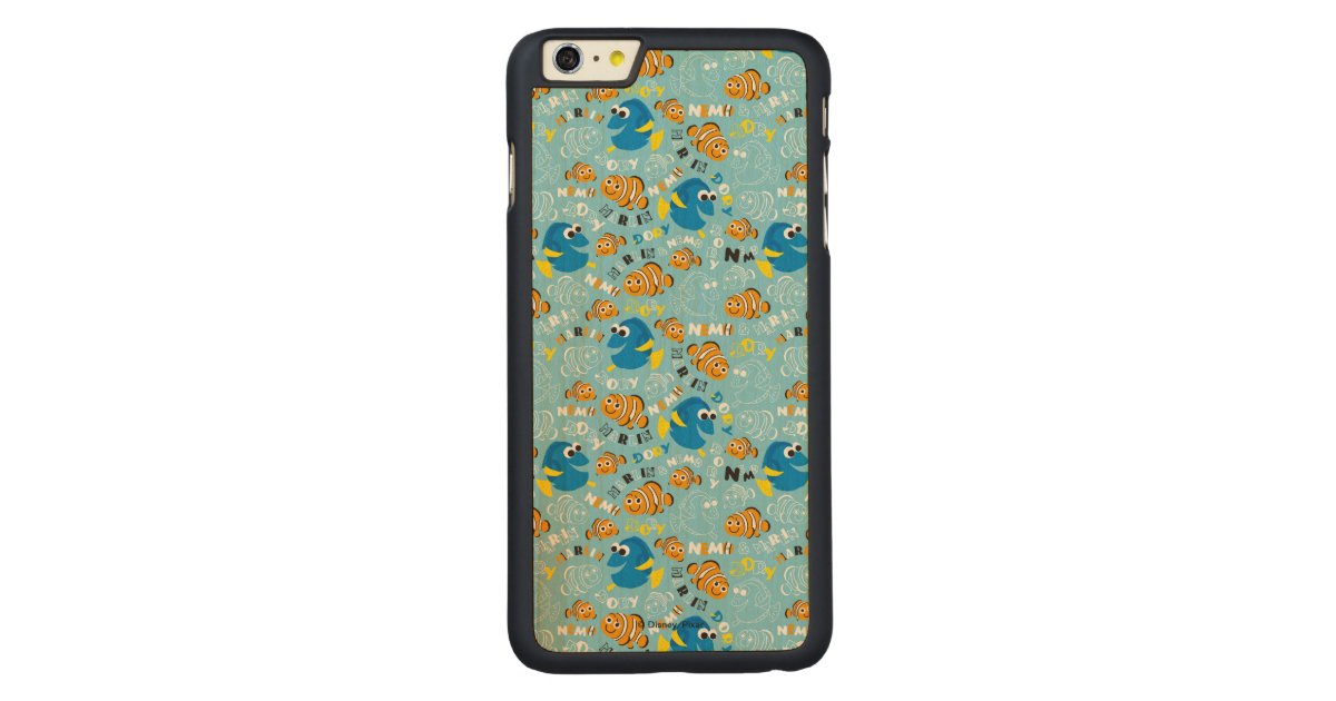 Finding Nemo | Dory and Nemo Pattern Carved Wood iPhone Case | Zazzle