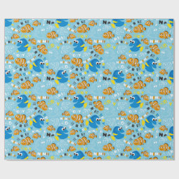 Finding Nemo | Dory and Nemo Pattern Wrapping Paper | Zazzle