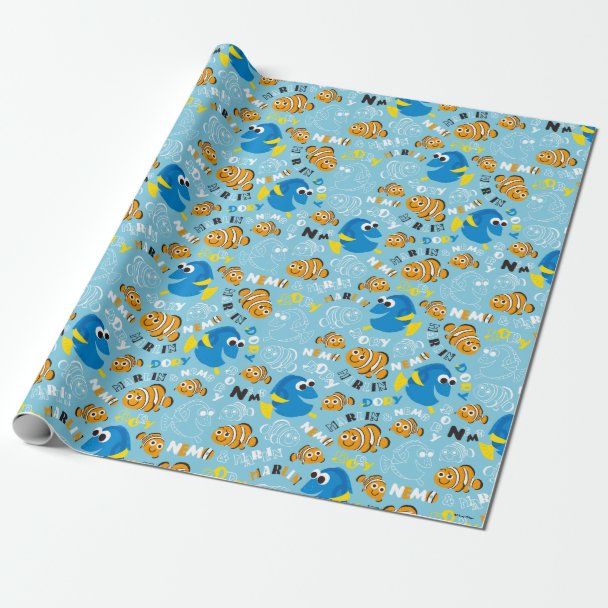Finding Nemo | Dory and Nemo Pattern Fabric | Zazzle