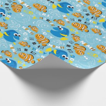 Finding Nemo | Dory and Nemo Pattern Wrapping Paper | Zazzle