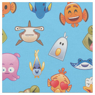 Nemo Teal Pattern Fabric | Zazzle.com