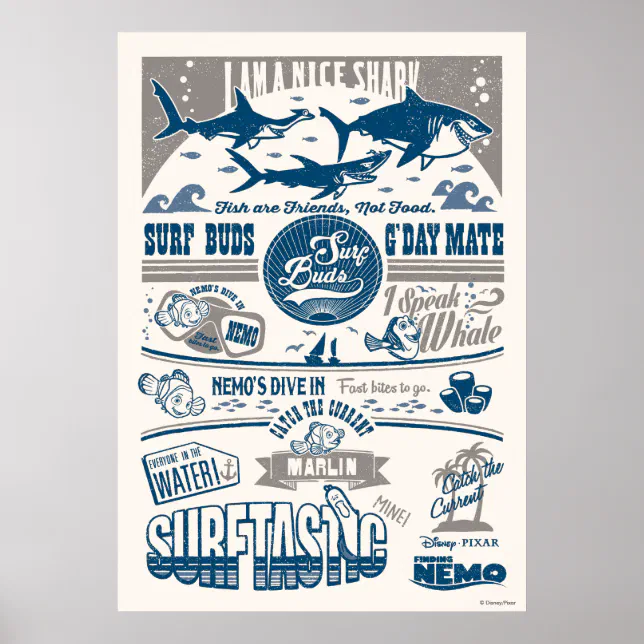 Finding Nemo | I Am A Nice Shark Poster | Zazzle