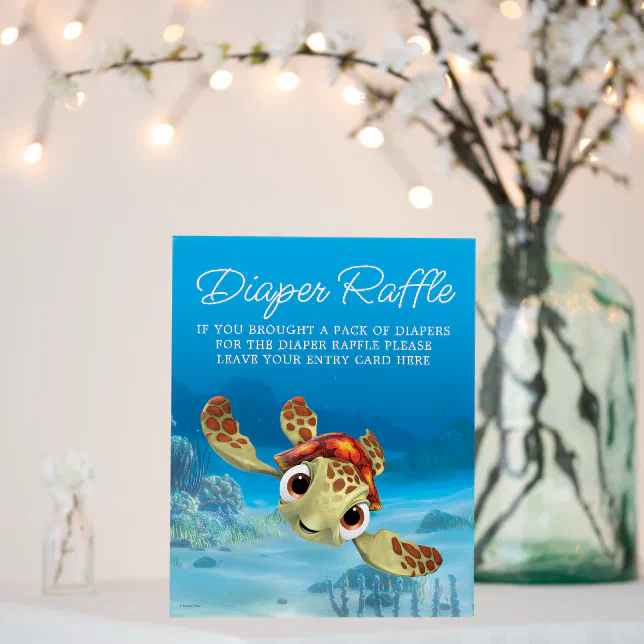 Finding Nemo | Squirt Baby Shower Diaper Raffle Foam Board | Zazzle