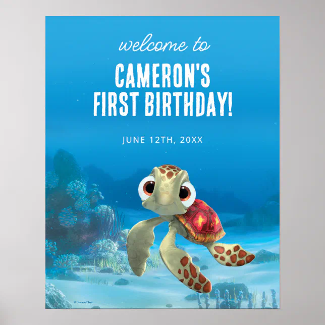 Finding Nemo | Squirt Birthday Welcome Sign | Zazzle
