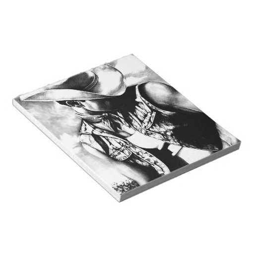 Fine art drawing handsome Cowboy Country Man Notepad | Zazzle