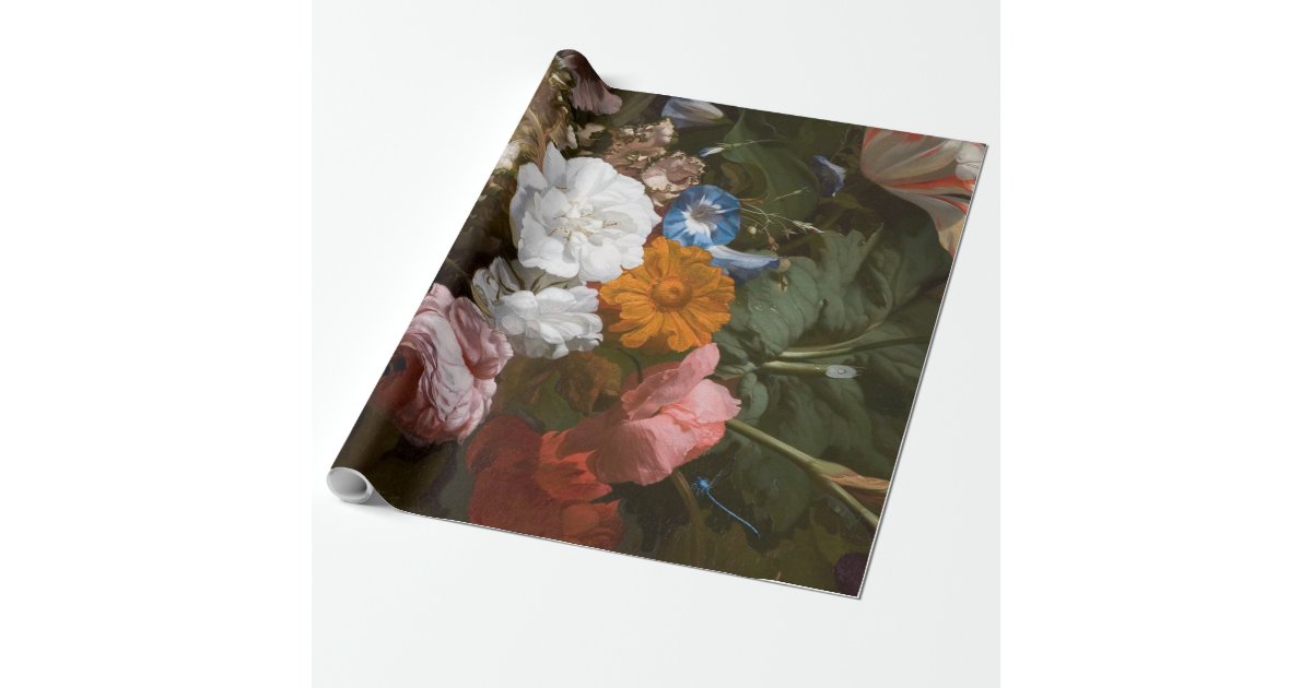 Fine Art Floral Decoupage Poster Wrapping Paper | Zazzle