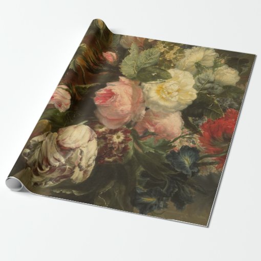 Fine Art Floral Decoupage Poster Wrapping Paper | Zazzle