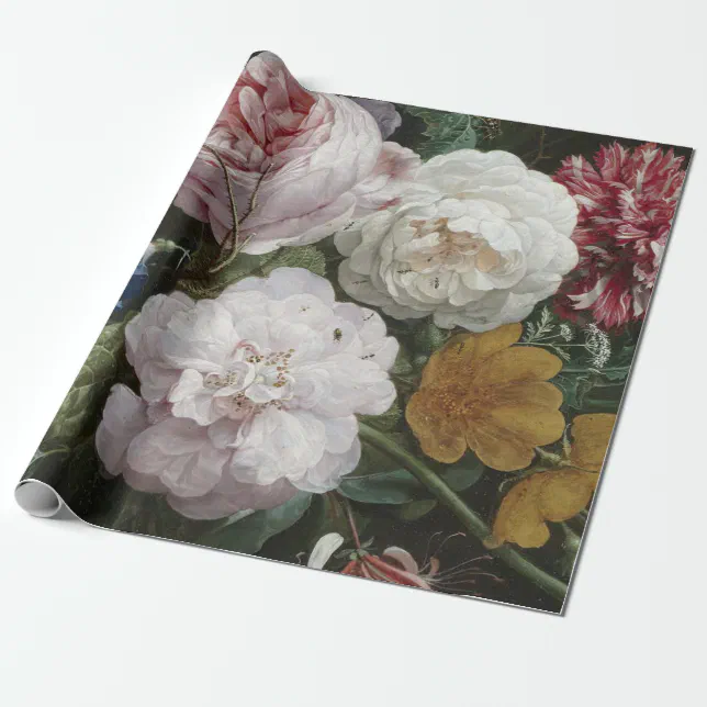 Fine Art Floral Decoupage Poster Wrapping Paper | Zazzle