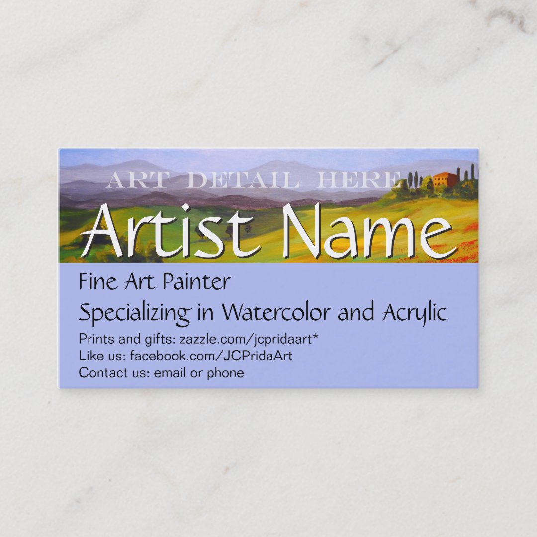 Fine Art Painter Artist's Business Card Template | Zazzle