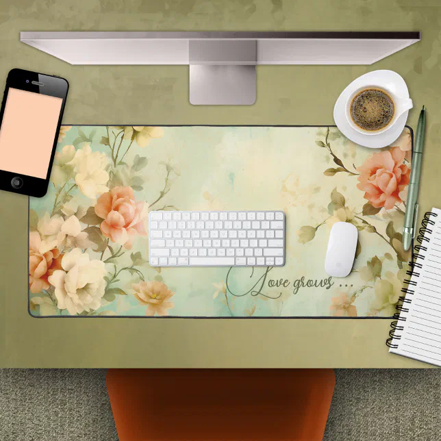 Fine Art Roses Floral Design Desk Mat | Zazzle