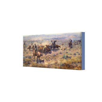 Fine Art Roundup by Charles Marion Russell Canvas Print | Zazzle