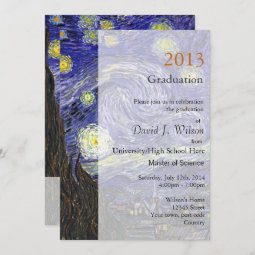 Fine art Starry Night graduation party Invitation | Zazzle