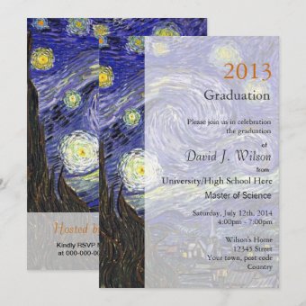 Fine art Starry Night graduation party Invitation | Zazzle