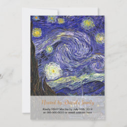 Fine art Starry Night graduation party Invitation | Zazzle