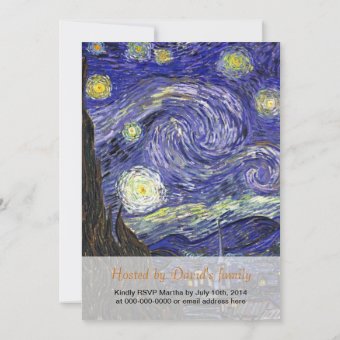 Fine art Starry Night graduation party Invitation | Zazzle