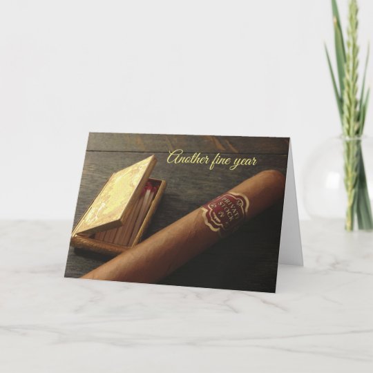 Fine Cigar Aficionado Smoker Birthday Card | Zazzle.com