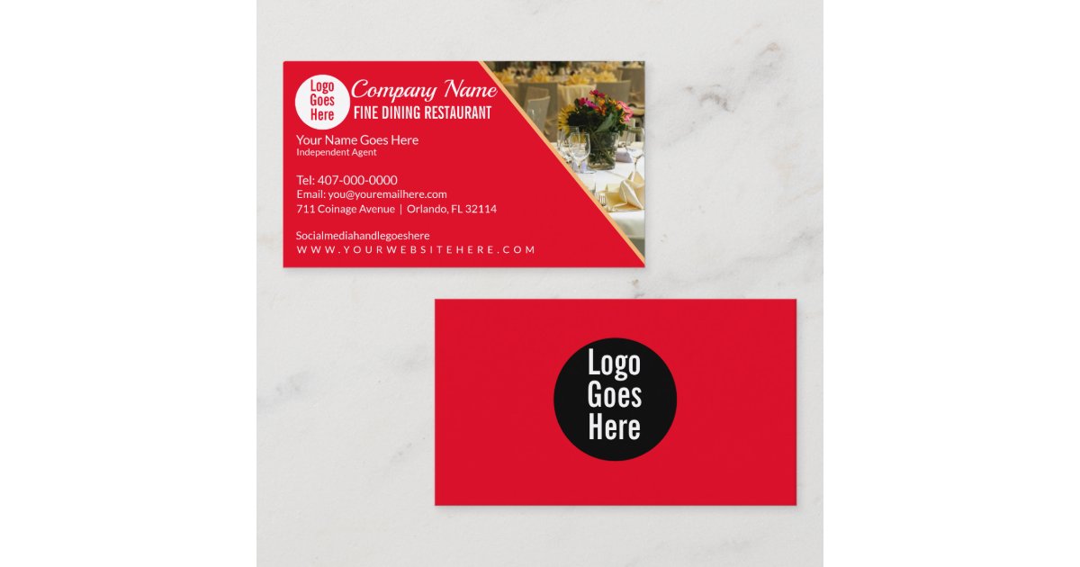 Fine Dining Eatery Catering Restaurant Template Business Card | Zazzle